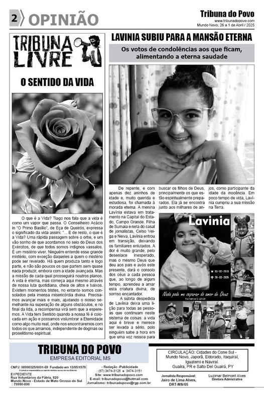 LAVÍNIA – 10 ANOS – Recanto do Escrito